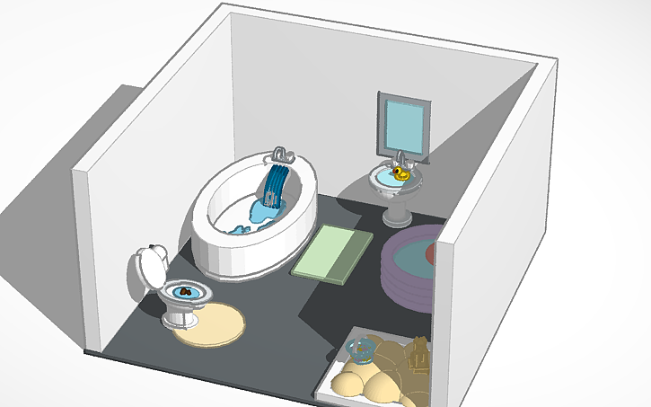 3D design Bathroom - Tinkercad