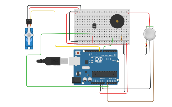 Circuit design Assignment-15 Fire Alarm | Tinkercad