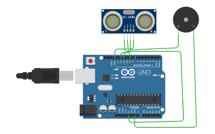 Circuit design Obstacle Sensor - Tinkercad