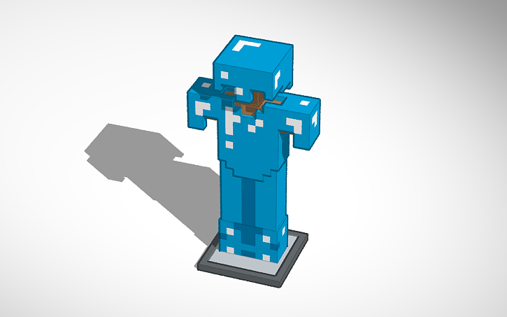 3D design Minecraft Armor Stand With Diamond Armor - Tinkercad