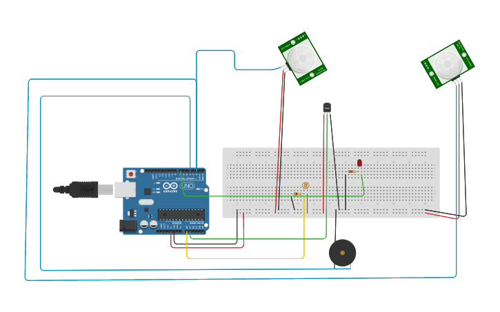 Circuit design sensores - Tinkercad