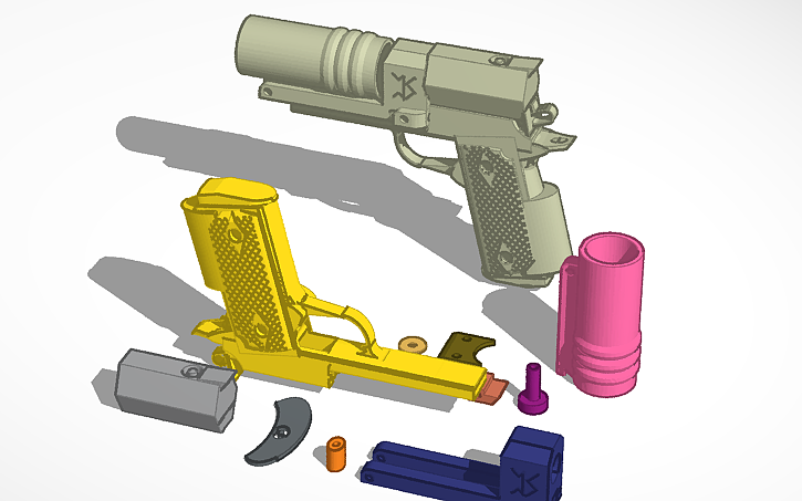 3D design combain airsoft Pistol and brave habbit | Tinkercad