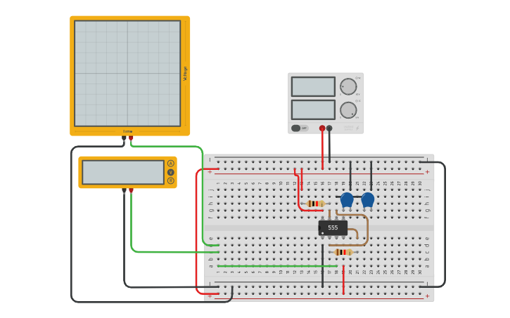 Circuit design Simple Oscillator Using 555 Timer IC - Tinkercad