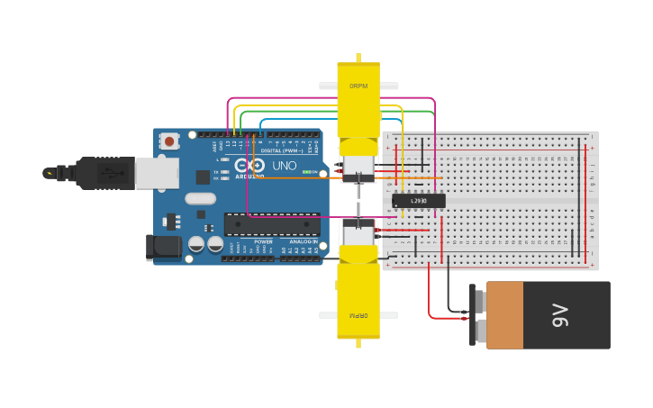 Circuit design 3.1 Left Motor Controller - Tinkercad