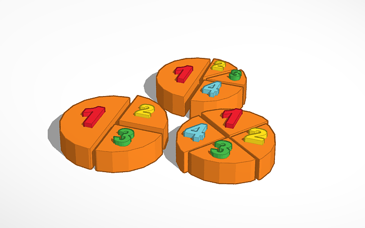 3d Design Pie Fractions Tinkercad