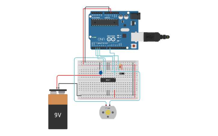 Circuit design DC MOTOR CONTROL USING AN H-BRIDGE - Tinkercad