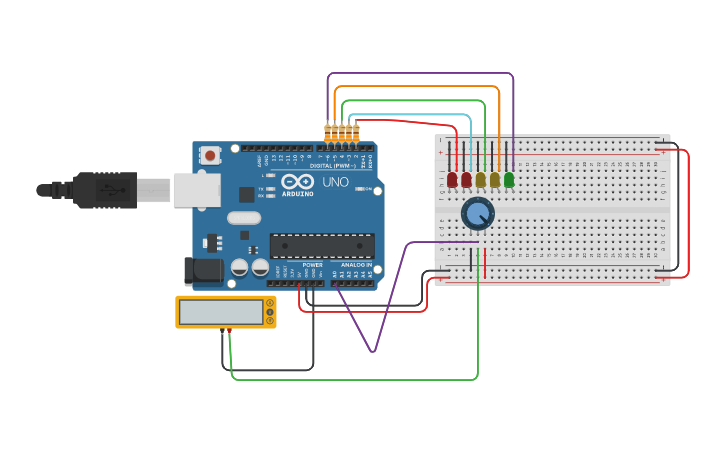 Circuit design Voltimetro | Tinkercad