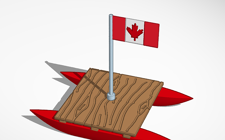 3D design Pontoon boat - Tinkercad