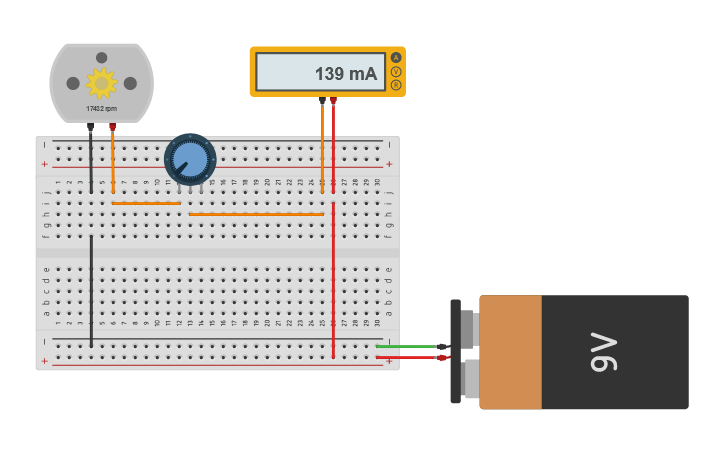 Circuit design Motor DC - Tinkercad