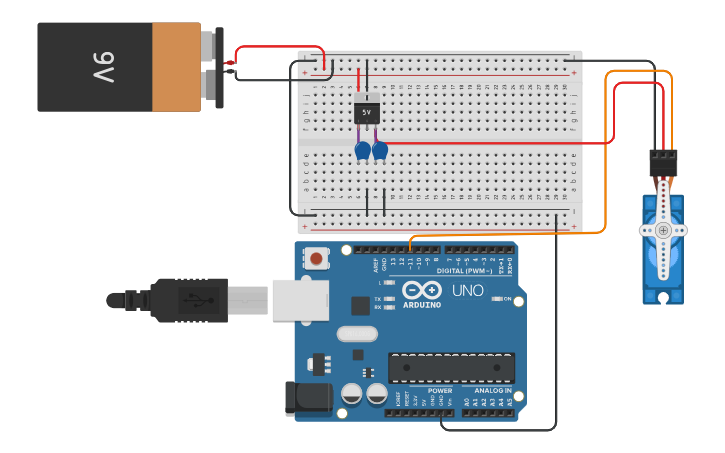 Circuit Design Servo Tinkercad