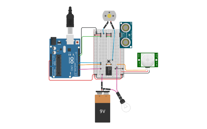Circuit design Security Alert System for Elevator/Lift | Tinkercad