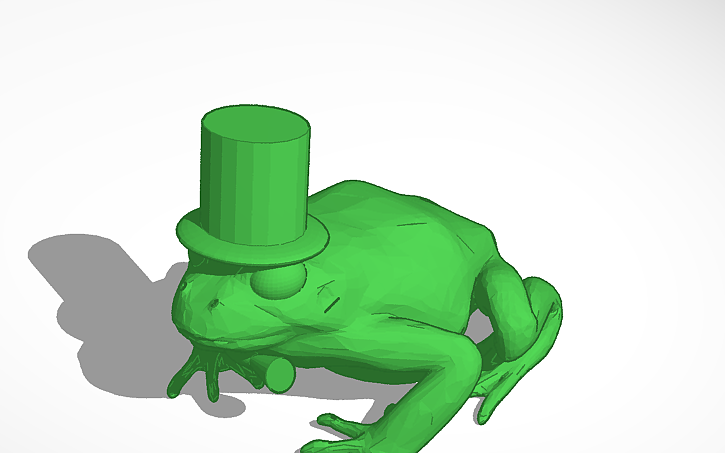 3D design top hat frog / fancy / fancy frog - Tinkercad