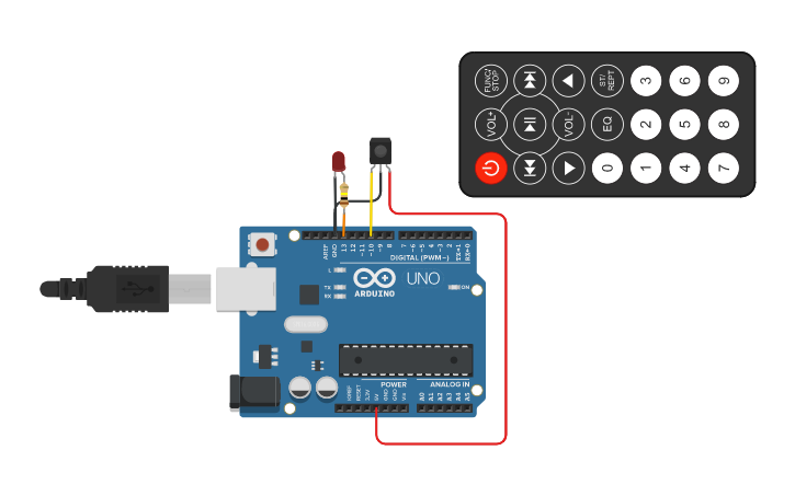 Circuit design Infravermelho - Tinkercad