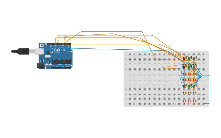 Circuit design leds em sequencia - Tinkercad