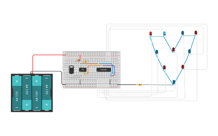 Circuit design LED CHASER 2 | Tinkercad