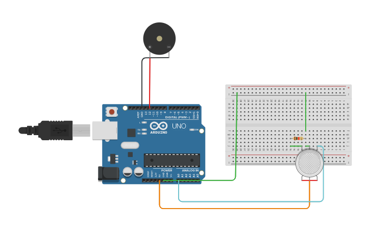 Circuit design flame sensor - Tinkercad