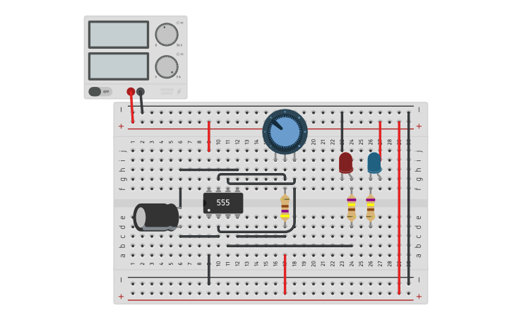 Circuit design 555 Timer - Tinkercad