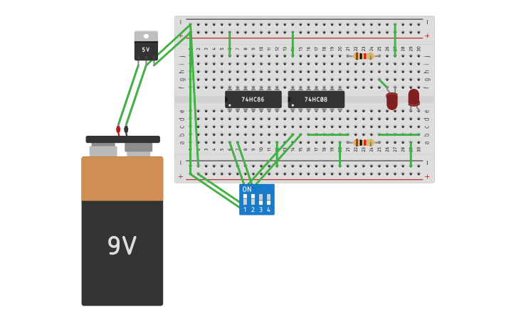 Circuit design Half Adder Circuit | Tinkercad
