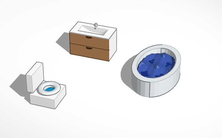 3D design bathroom - Tinkercad