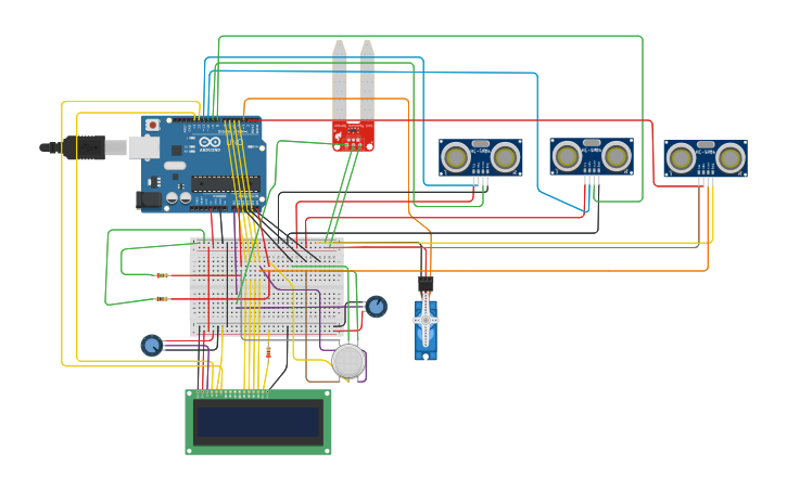 Circuit design Copy of Waste segregation MpMc - Tinkercad