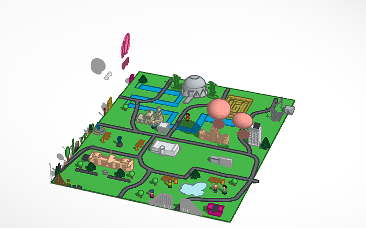 3D design Chisinau Map v1.1 - Tinkercad