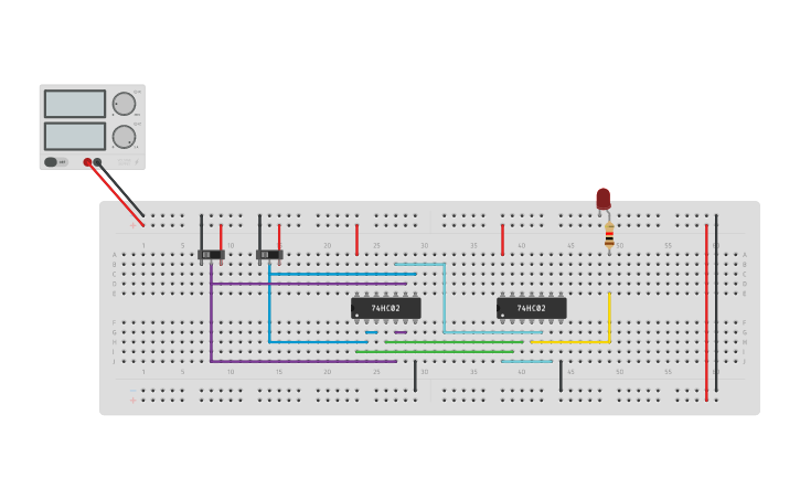 Circuit design XOR Gate using NOR Gate | Tinkercad