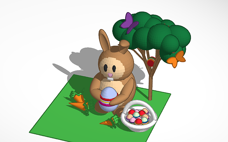 3D design Happy Easter - Tinkercad