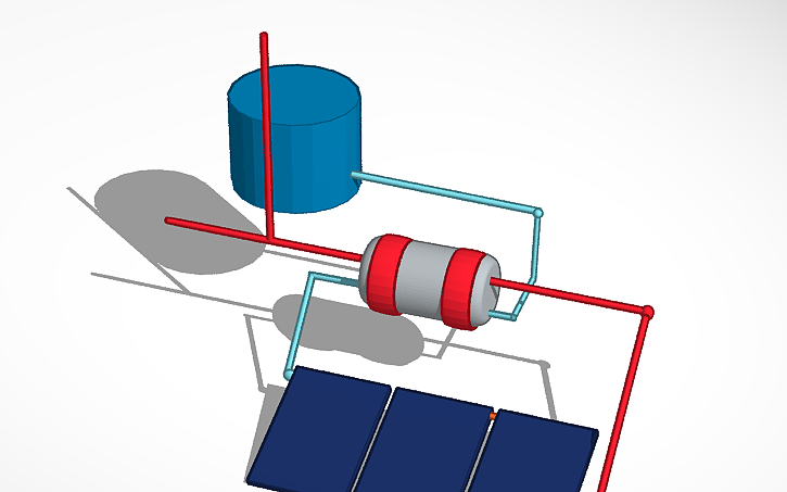 3D design Simulação de Aquecimento Solar - Tinkercad
