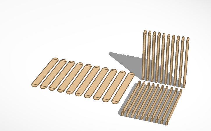 3D design Popsicle Sticks (small) - Tinkercad