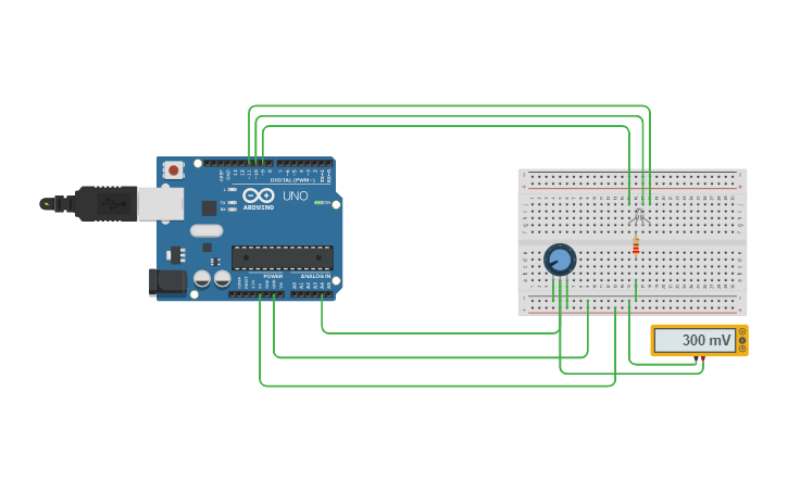 Circuit design Potentiomètre | Tinkercad