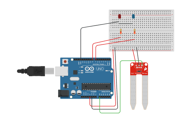 Circuit design Nutthapat Arduino and Soil Moisture Sensor - Tinkercad