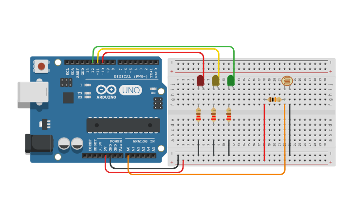 Circuit design Ldr - Tinkercad