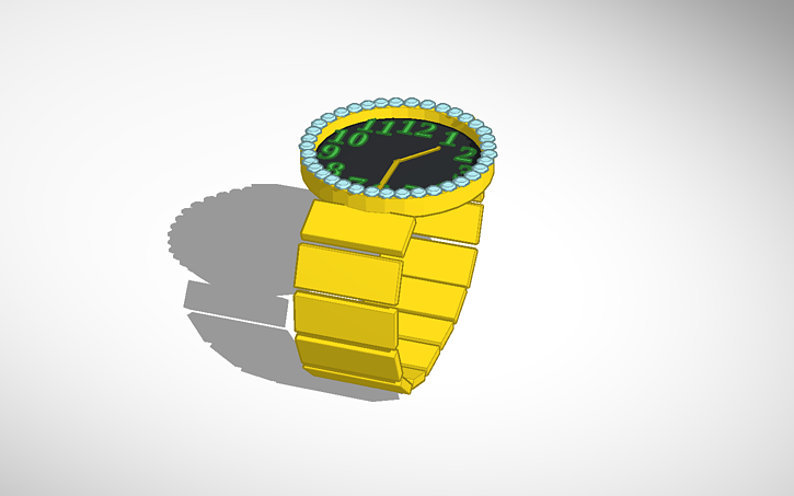 3D design gold watch - Tinkercad