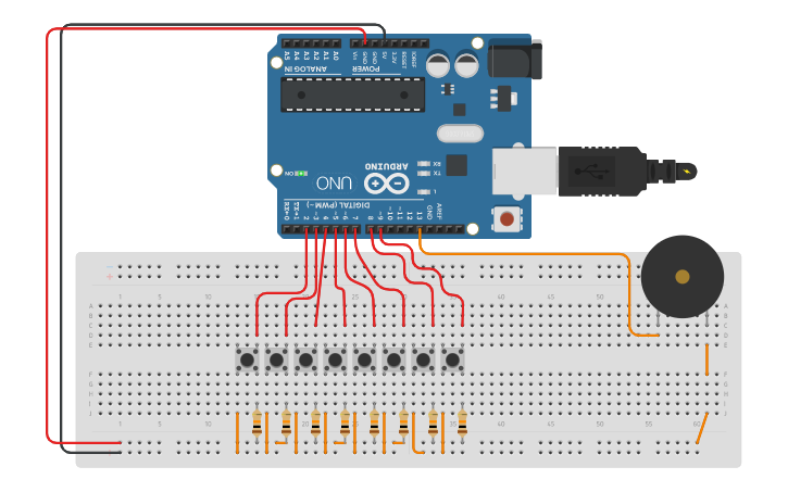 Circuit design buzzer - Tinkercad