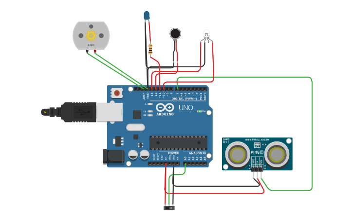 Circuit Design Forward Collision Detection And Avoidance System Tinkercad