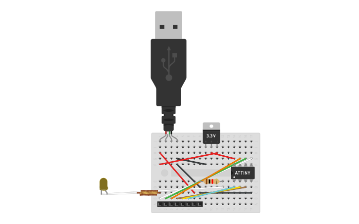 Circuit Design Attiny Board Module With Pin Header 5 0 Power Tinkercad