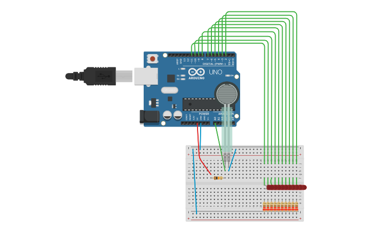 Circuit Design Эксперимент 15 Комнатный термометр Tinkercad