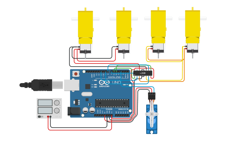 Circuit design 4 motor control - Tinkercad