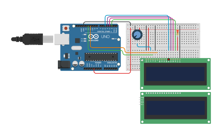 Circuit design LCD Simulation - Tinkercad