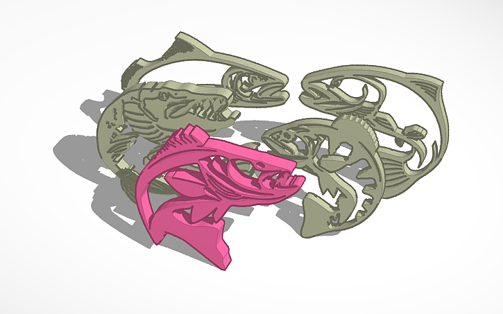 3D design Fish Trophies - Tinkercad