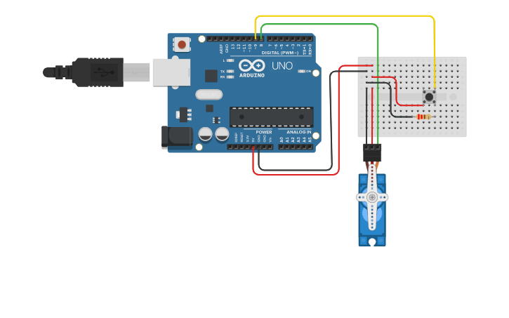 Circuit design interface a servo motor with arduino - Tinkercad