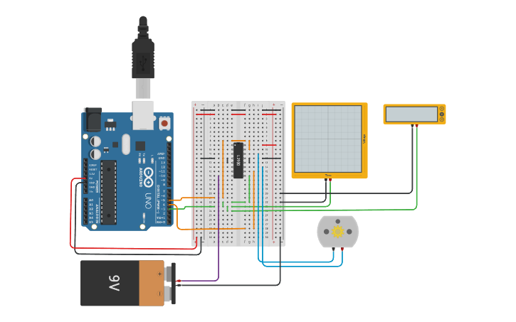 Circuit design Control de velocidad motor dc - Tinkercad Circuit design Control de velocidad motor dc - Tinkercad