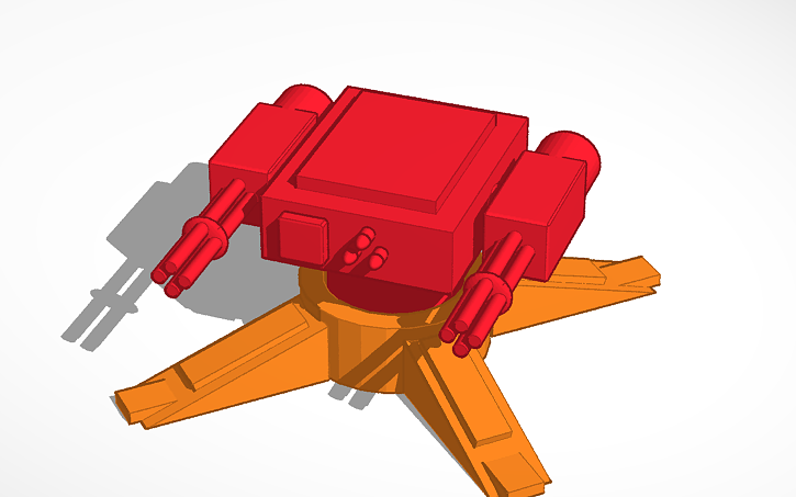 3D design dual assault cannon turret | Tinkercad