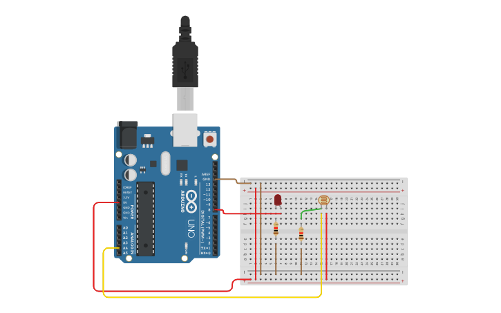 Circuit design Automatic Night Light - Tinkercad