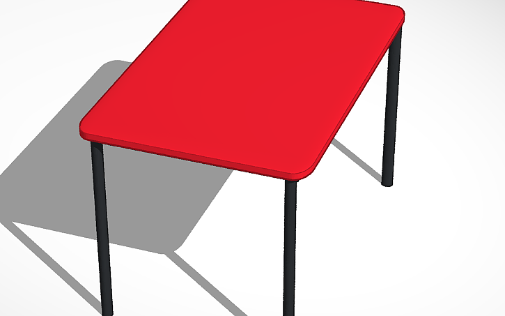 3D design Red High table | Tinkercad