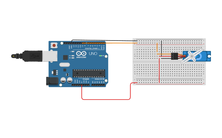 Circuit design Servo Motor - Tinkercad