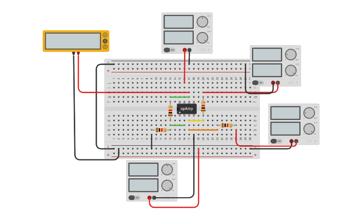 Circuit design NON INVERTING ADDER AMPLIFIER - Tinkercad
