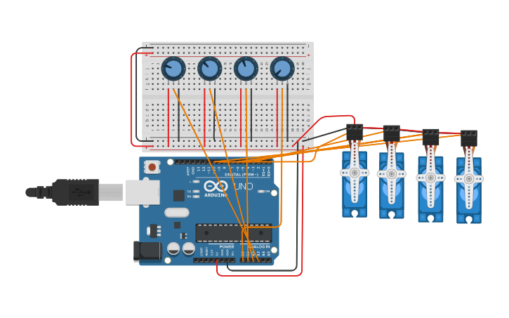 Circuit Design Servo Motor Tinkercad