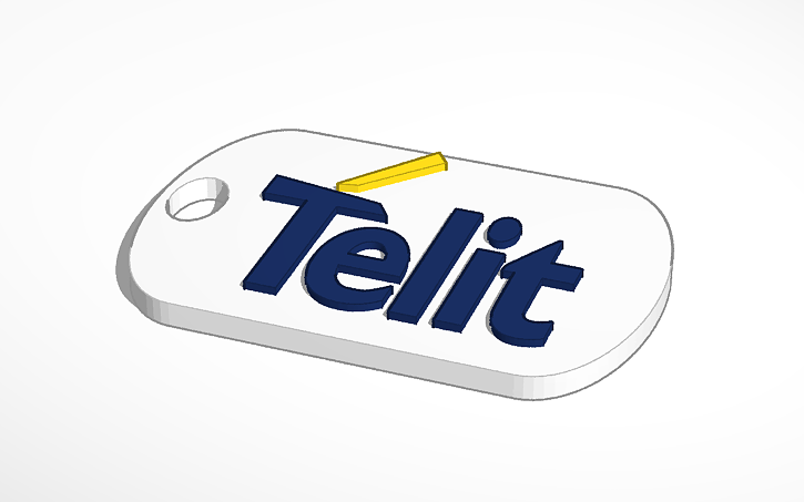 3D design Telit logo keychain | Tinkercad