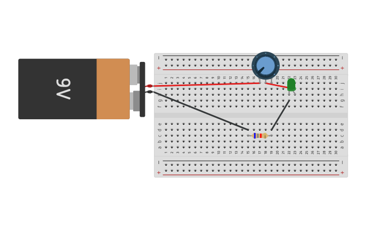 Circuit design Potentiometer - Tinkercad